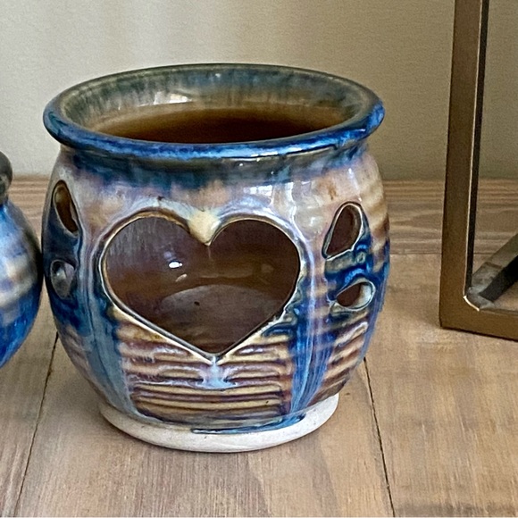 Greg Olson | Accents | Greg Olson Glazed Heart Pottery Votive Set ...